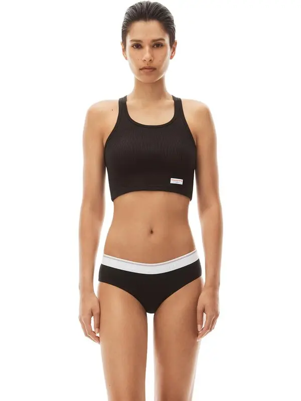 Alexander Wang Cropped Racerback Tank - Black
