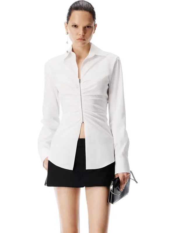 Alexander Wang Gathered Bust Fitted Shirt - White