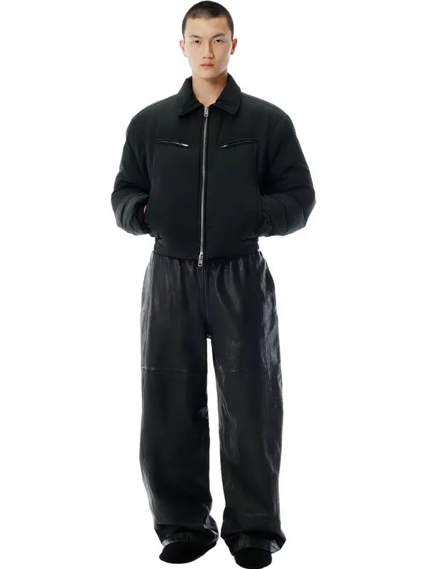 Alexander Wang Worn Moto Leather Sweatpants - Black
