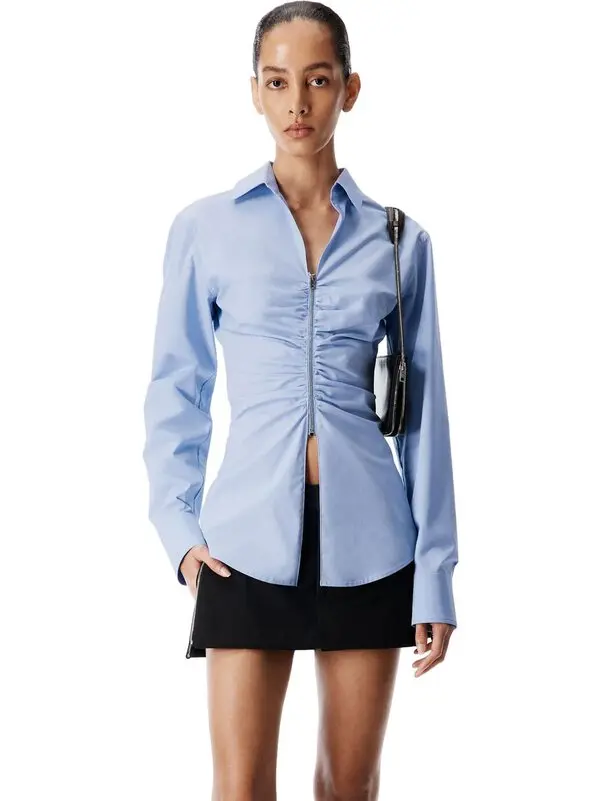 Alexander Wang Gathered Bust Shirt - Oxford Blue