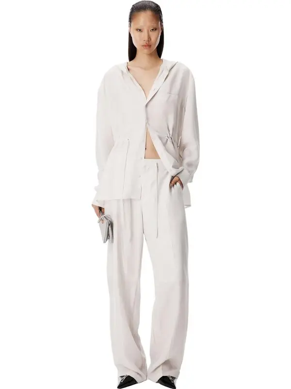 Alexander Wang Drawcord Tailored Pant - Ash White