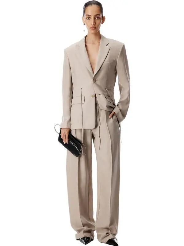Alexander Wang Ruched Waist Blazer - Army Tan