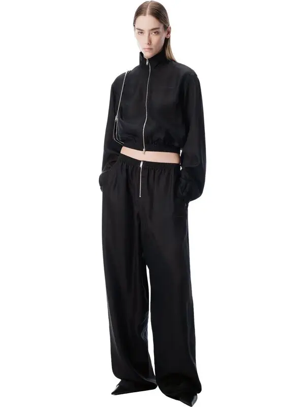 Alexander Wang Zip Front Mid-rise Track Pant - Black