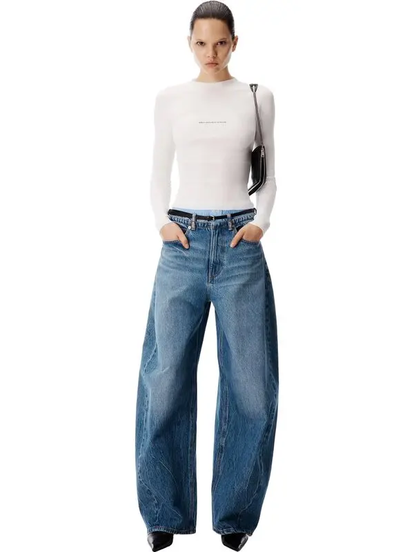 Alexander Wang Pre-styled Blow Up Jeans - Vintage Marbled Blue