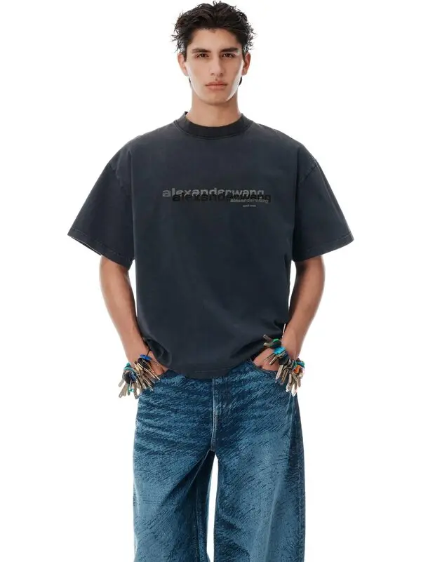 Alexander Wang Oversized Logo T-shirt - Washed Black