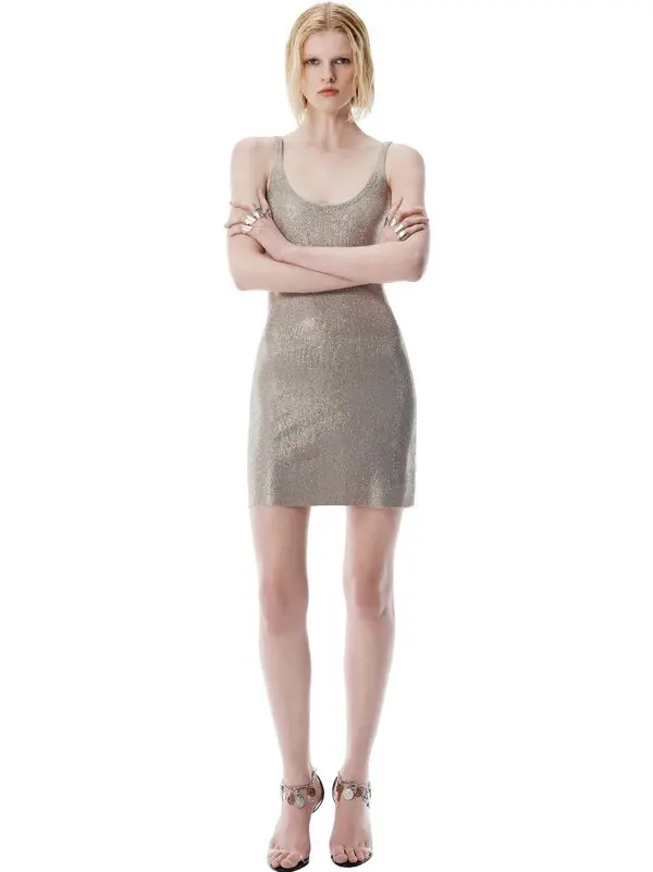 Alexander Wang Crystal Hotfix Dress - Champagne