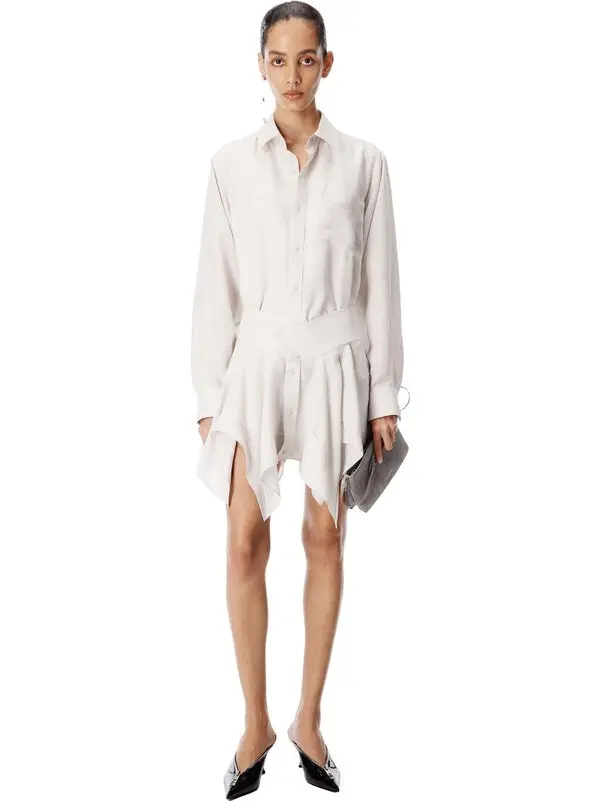 Alexander Wang Layered Shirt Dress - Ash White
