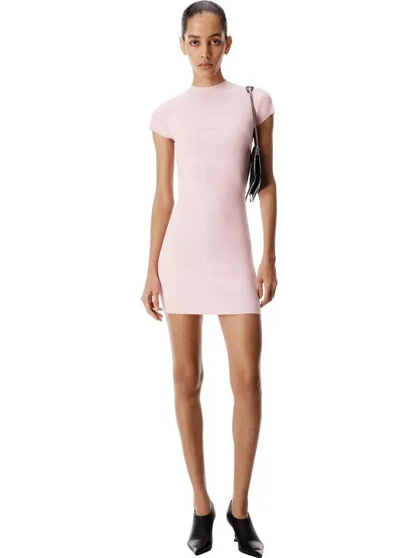 Alexander Wang Knit Logo Mini Dress - Light Pink