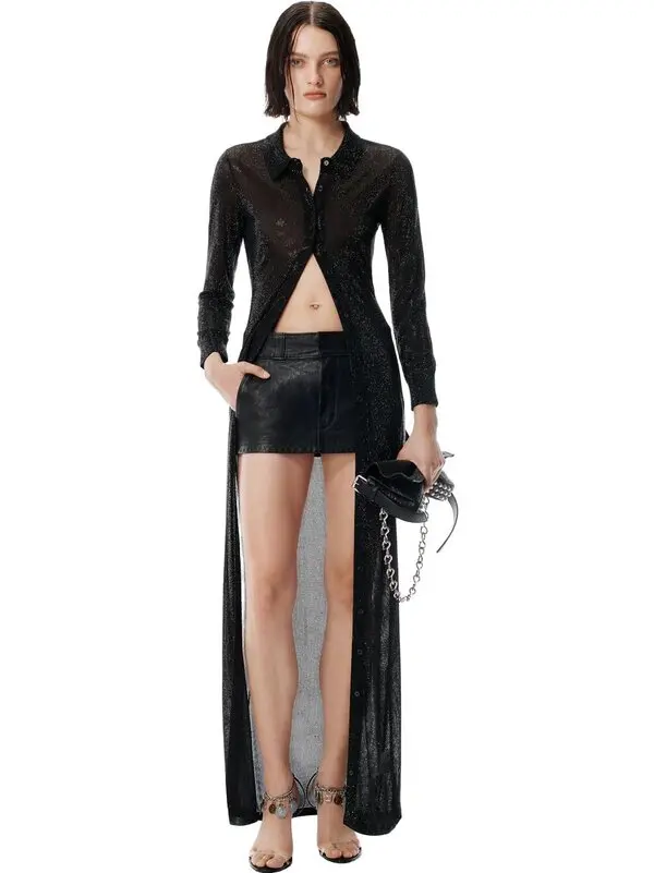Alexander Wang Embellished Crystal Polo Maxi Dress - Black