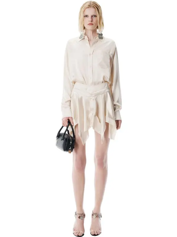 Alexander Wang Silk Charmeuse Double Shirtdress - Ivory