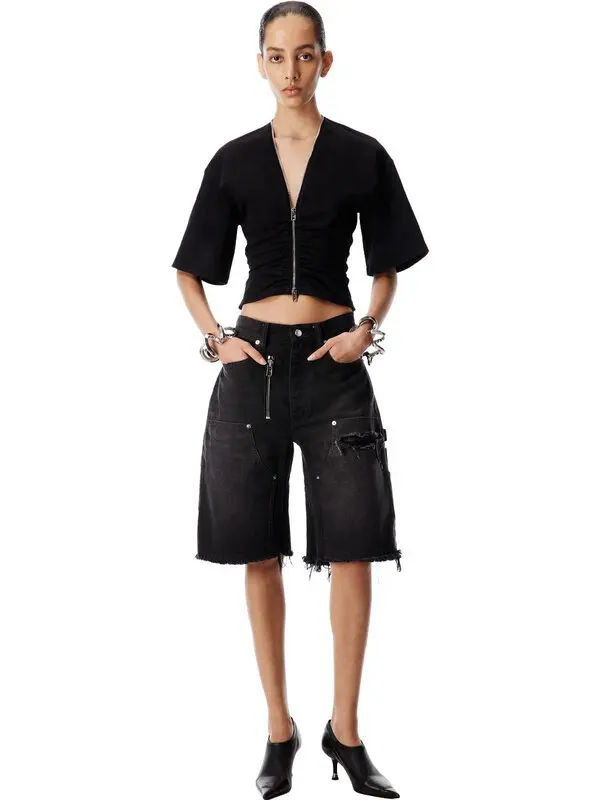 Alexander Wang Zip Mid-rise Carpenter Short - Vintage Black