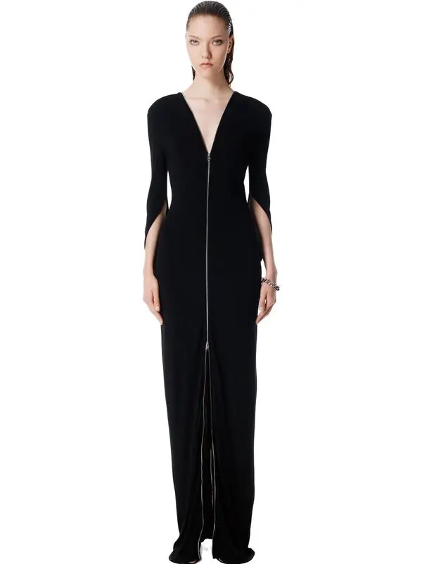 Alexander Wang Zippered Sleeve Maxi Dress - Black