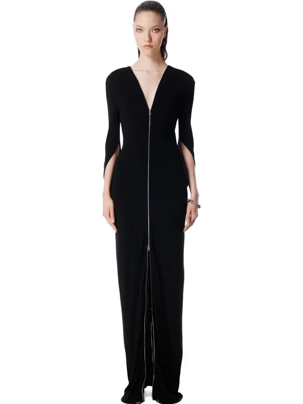 Alexander Wang Zippered Sleeve Maxi Dress - Black