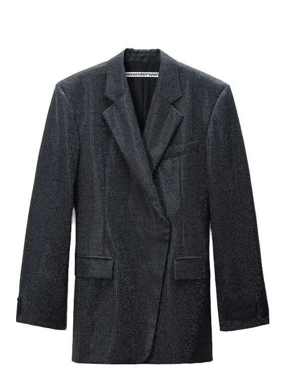 Alexander Wang Crystal Embellished Blazer Dress - Grey