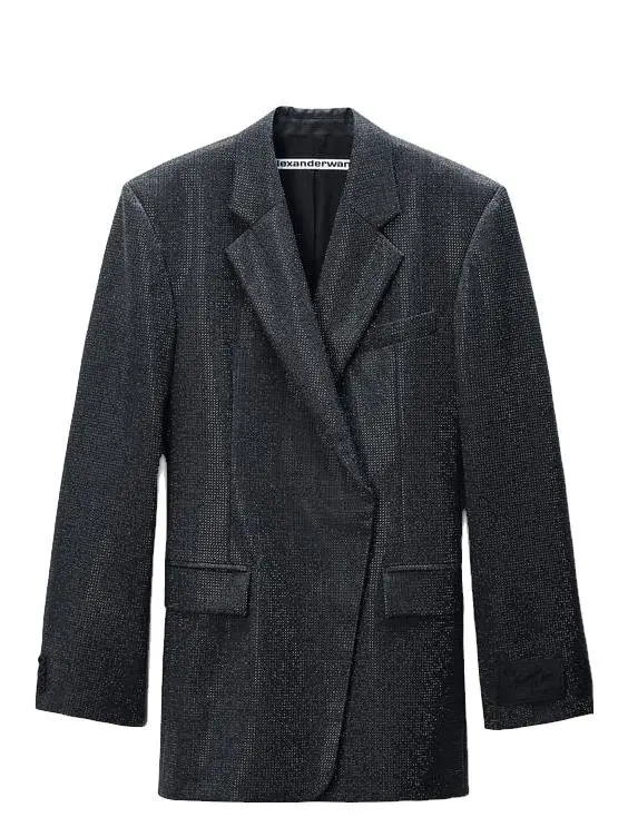 Alexander Wang Crystal Embellished Blazer Dress - Grey