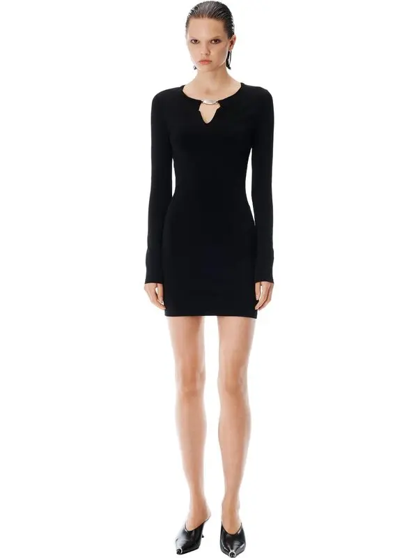 Alexander Wang Metal Logo Mini Dress - Black