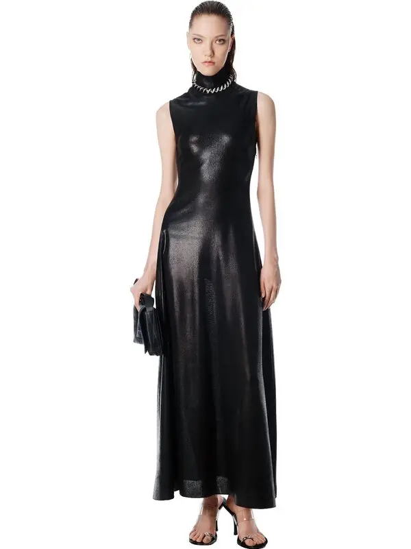 Alexander Wang Sleeveless Turtleneck Maxi Dress - Black