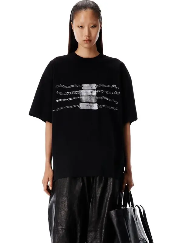 Alexander Wang Oversized Graphic Tee - Black