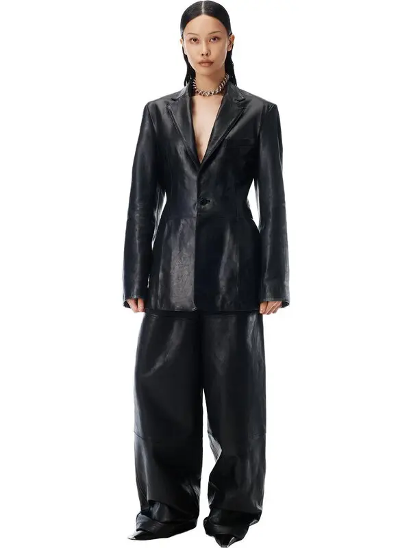 Alexander Wang Tailored Leather Blazer - Black