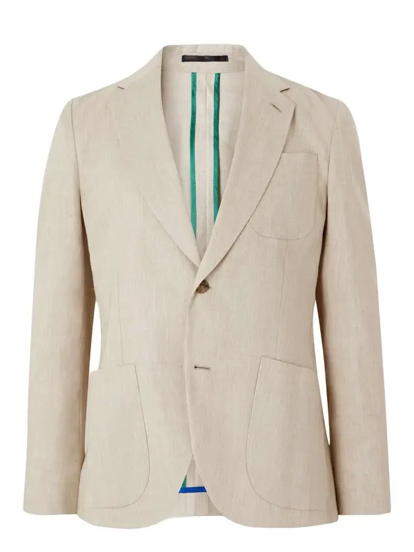 Paul Smith Linen And Wool-blend Twill Suit Jacket - Beige