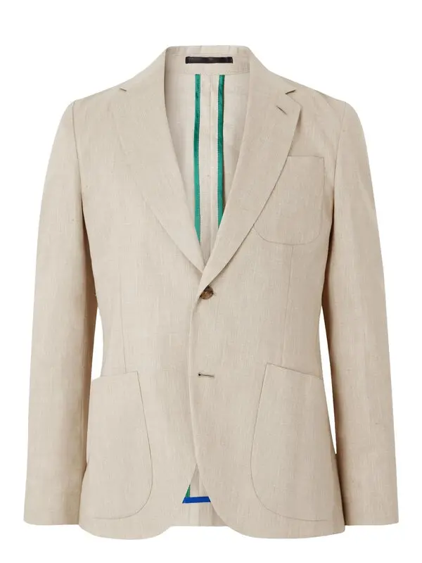 Paul Smith Linen And Wool-blend Twill Suit Jacket - Neutrals