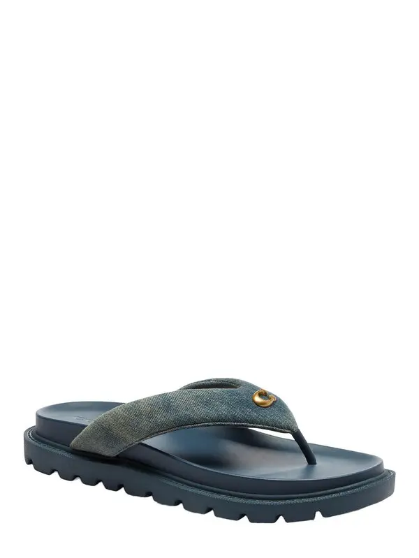 COACH Brynn Thong Sandal - Dark Indigo