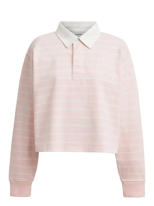 COACH Horse And Carriage Striped Rugby Polo - Pink
