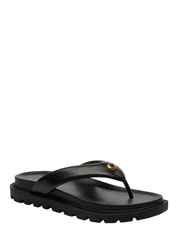 COACH Brynn Thong Sandal - Black