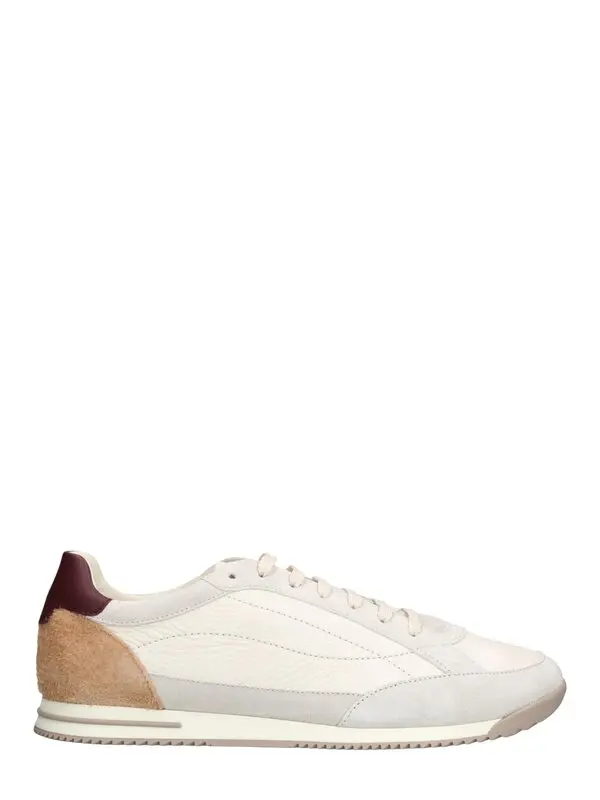 Brunello Cucinelli Leather-suede Low-top Sneakers - White
