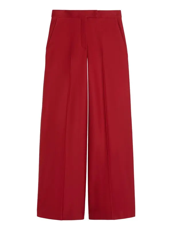 Max Mara Cotton Jersey Wide-leg Trousers - Red