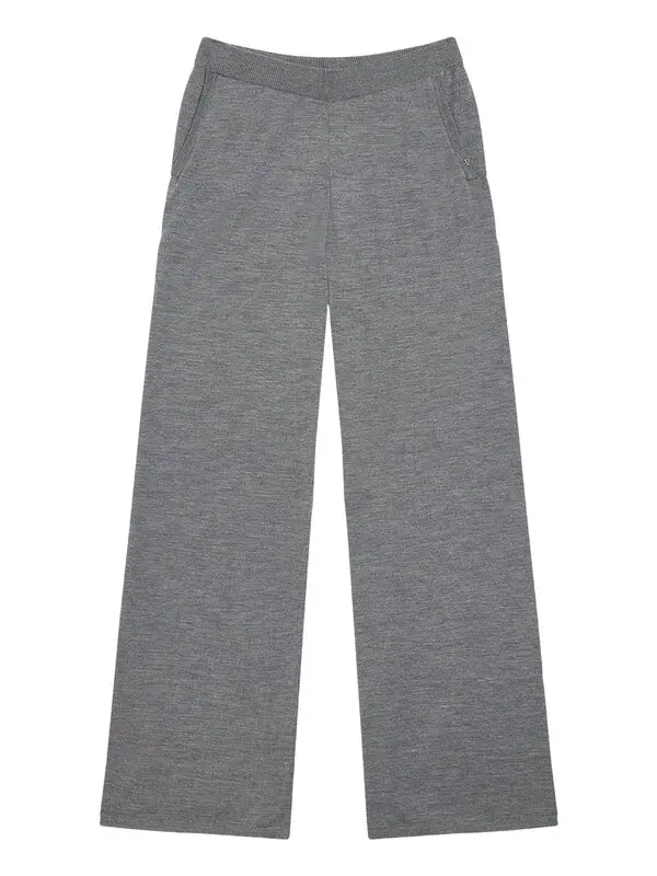 ANINE BING Wool-cashmere Knitted Adley Trousers - Grey