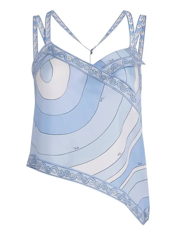 Emilio Pucci Silk Iride Top - Blue