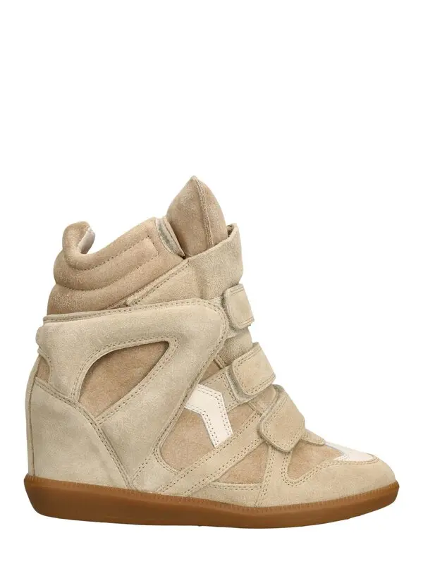 Isabel Marant Bekett Suede Wedge Sneakers - Beige
