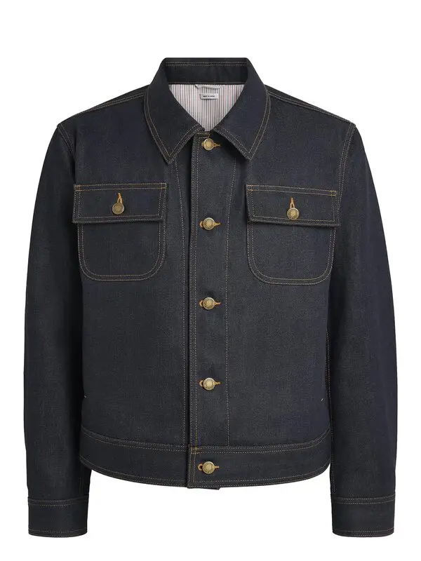 Thom Browne Selvedge Denim Trucker Jacket - Navy