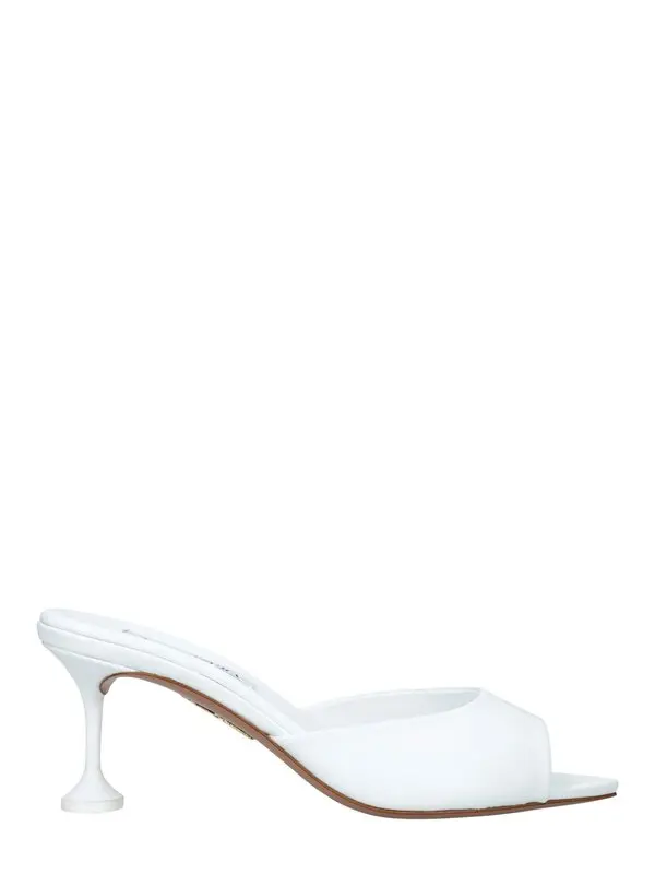 AQUAZZURA Leather Bisous Mules - White