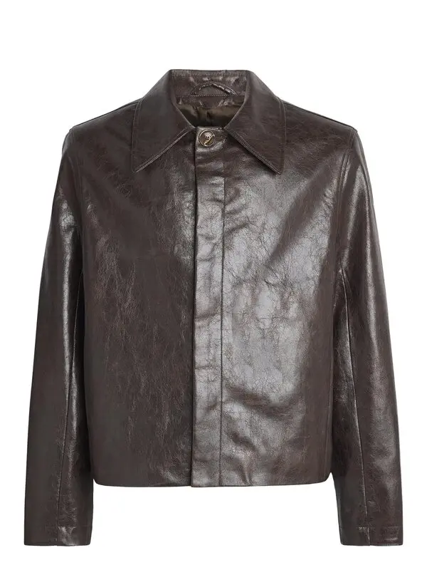 Séfr Faux Leather Keane Jacket - Brown