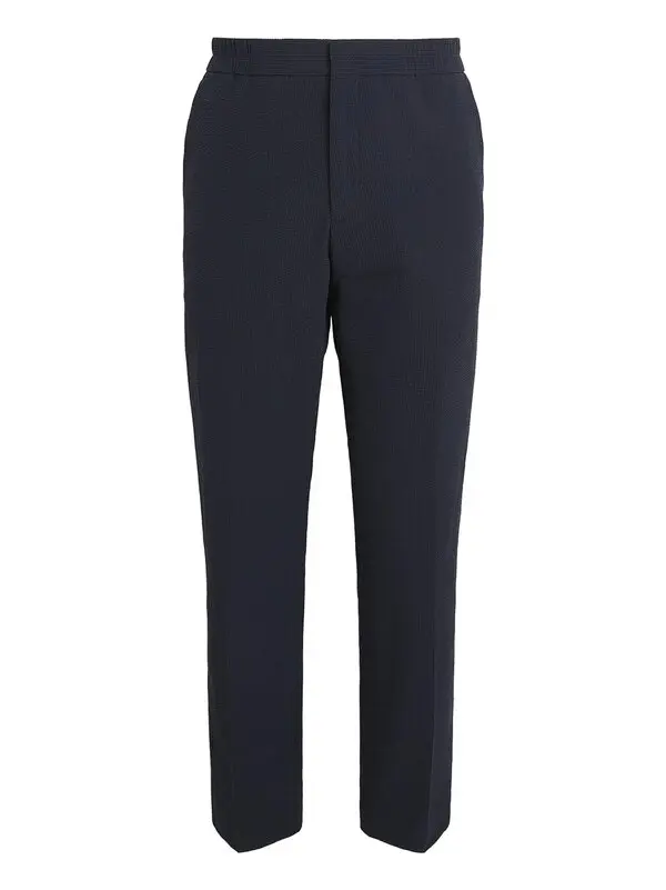 Paul Smith Cotton-blend Seersucker Trousers - Navy