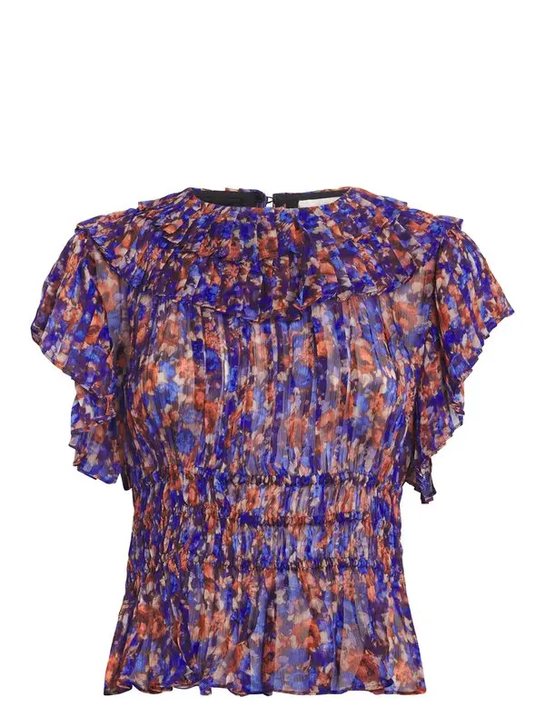 Ulla Johnson Silk Athene Ruffle Blouse - Purple