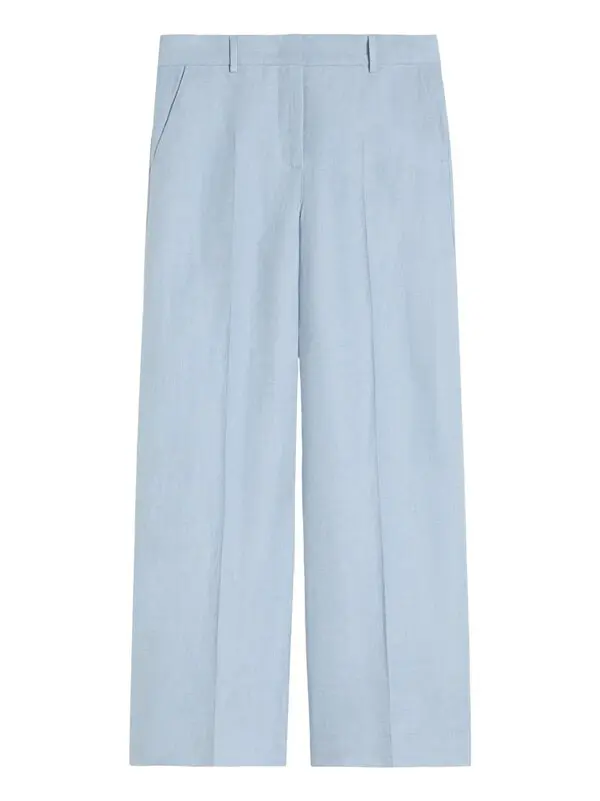 Max Mara Linen Wide-leg Trousers - Blue
