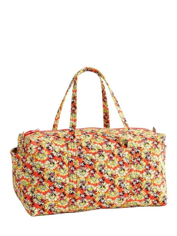 VERA BRADLEY Disney Mickey And Minnie Petal Floral Large Original Duffel - Orange