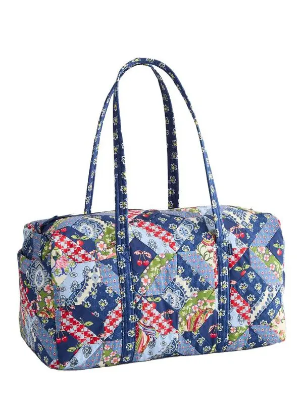 VERA BRADLEY Large Original Duffel In Trellis Patchwork - Blue