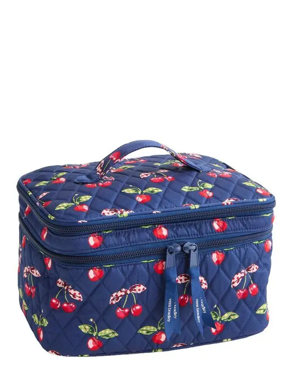 VERA BRADLEY Brush Up Cosmetic Case In Cherry Picking - Blue