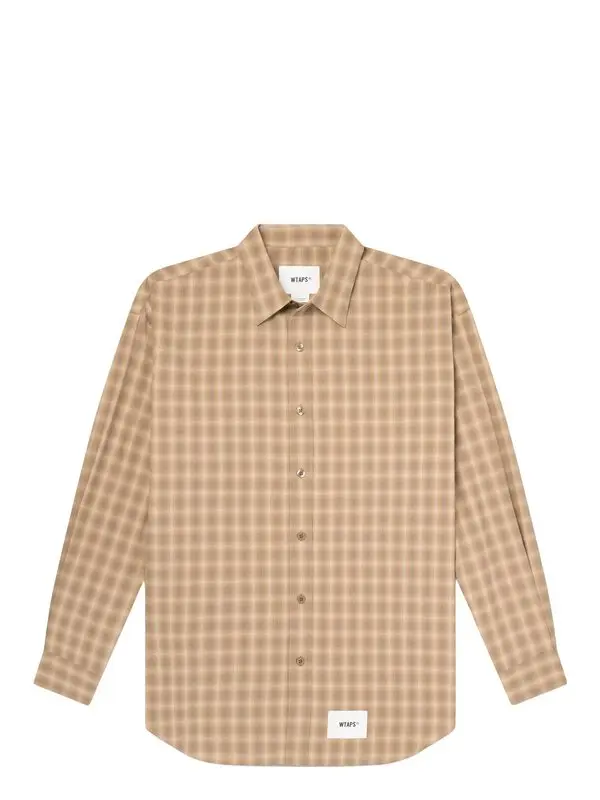 WTAPS Logo-appliquéd Checked Woven Shirt - Brown