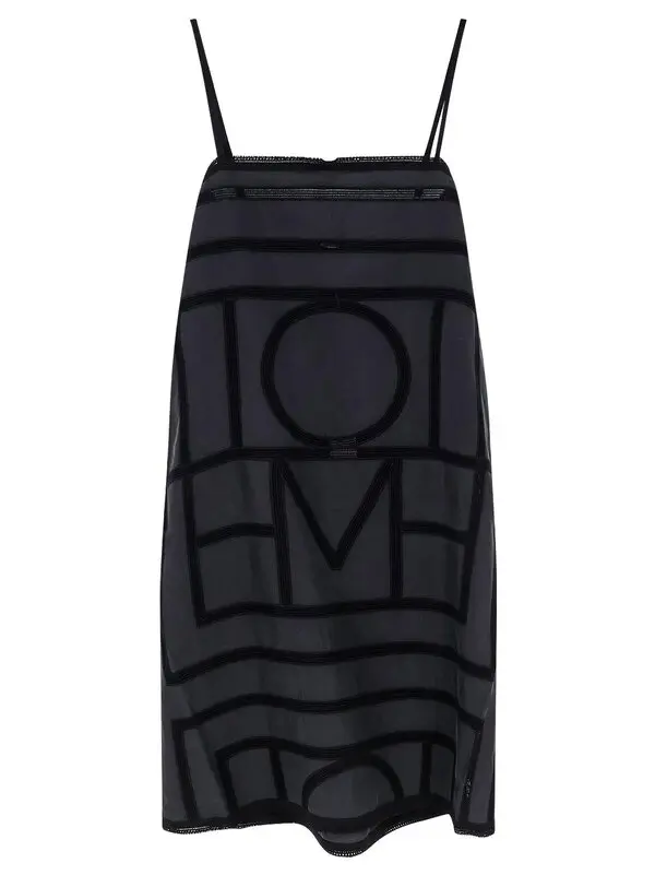 TOTEME Short Monogram Silk Dress - Black