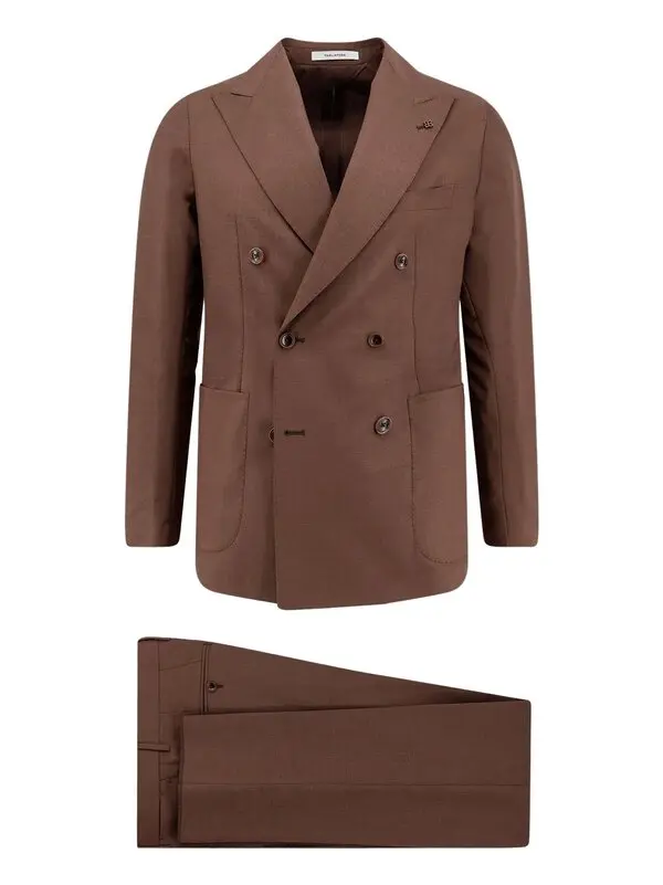 Tagliatore Virgin Wool And Silk Suit - Brown
