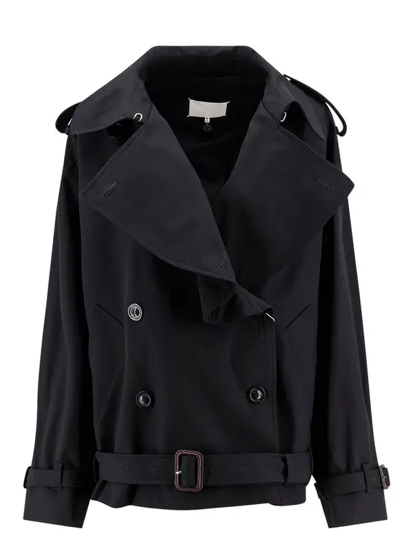 MAISON MARGIELA Cotton Blend Mini Trench - Black