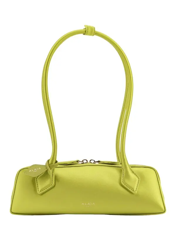 Alaïa Le Teckel Satin Shoulder Bag With Logo - Green