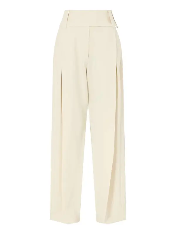 Sportmax Soblo Pleated Wide-leg Trousers - Ivory
