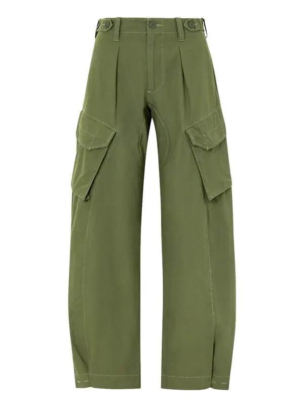 R13 Cotton Barrel-leg Cargo Pants - Green