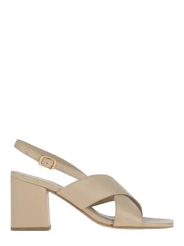 BALDININI Leather Slingback Sandals - Beige